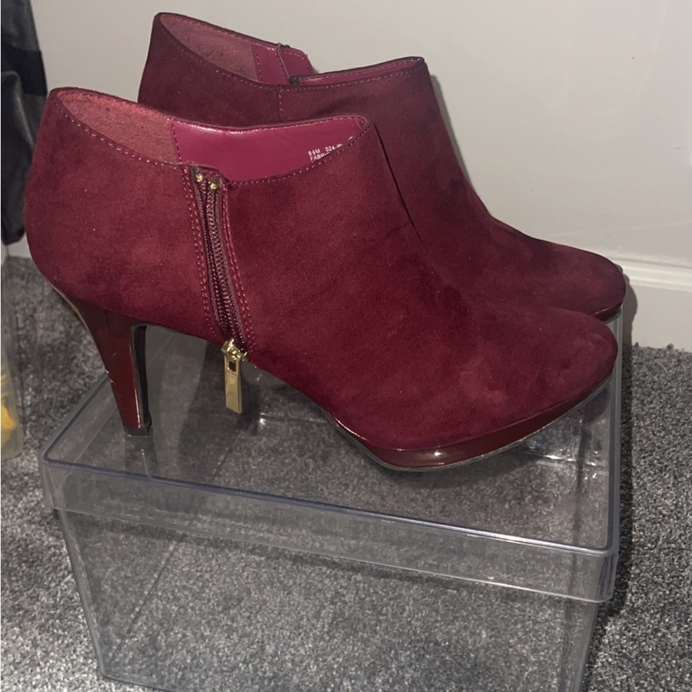 Wine Heels Velvet/Suede Like Material - Gem